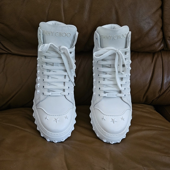 Jimmy Choo | Shoes | New Mens Jimmy Choo White Leather Luxury Designer ...